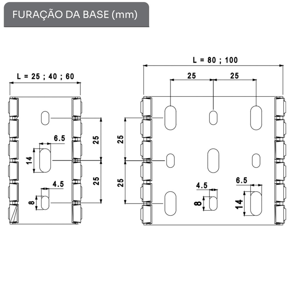 Canaleta PVC 40x40 Aberta Cinza C/Tampa 2 Metros